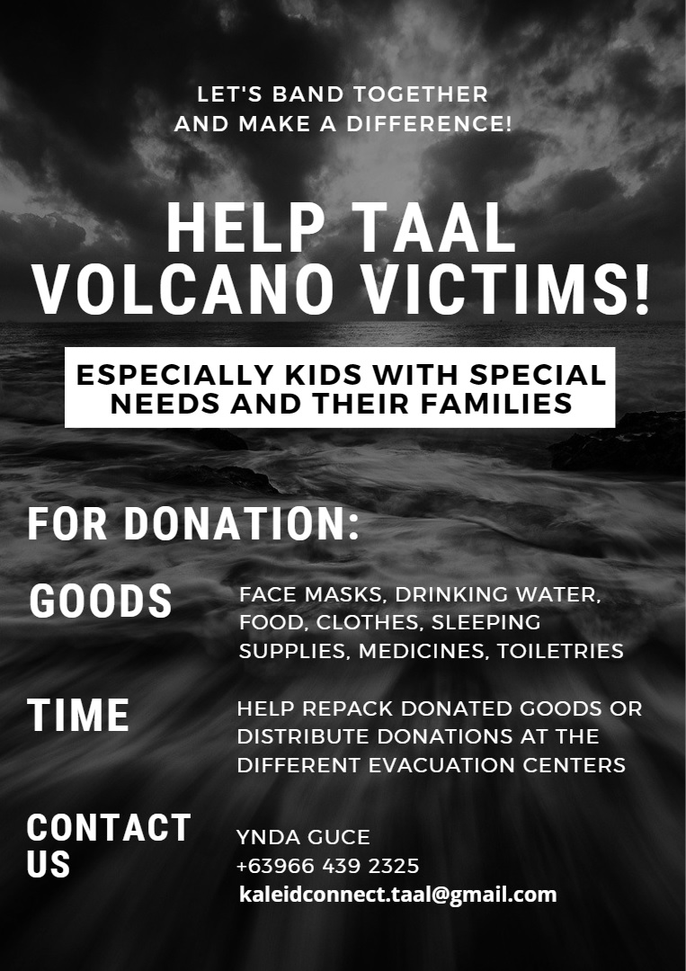 HELP TAAL VOLCANO VICTIMS! – Kaleidoscope Therapy and Learning Center